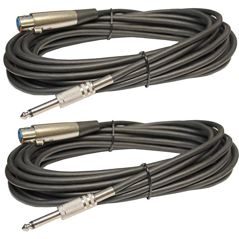 2 Pack 10 Ft Foot Xlr 3Pin Female To 1/4 Mono Shielded | Reverb