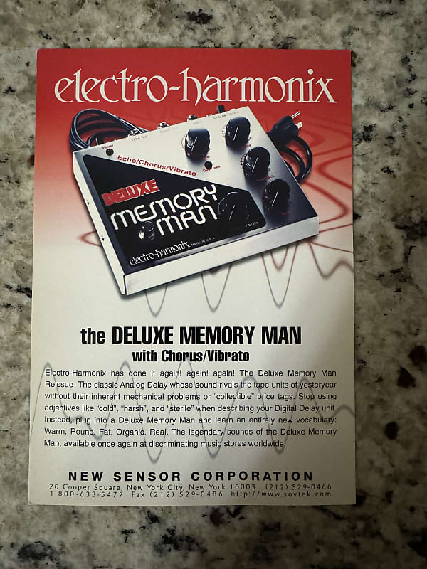 Electro-Harmonix Deluxe Memory Man Flyer 1998 | Reverb