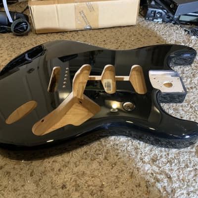 Fender Alder Stratocaster Body Vintage Bridge Routing Black | Reverb