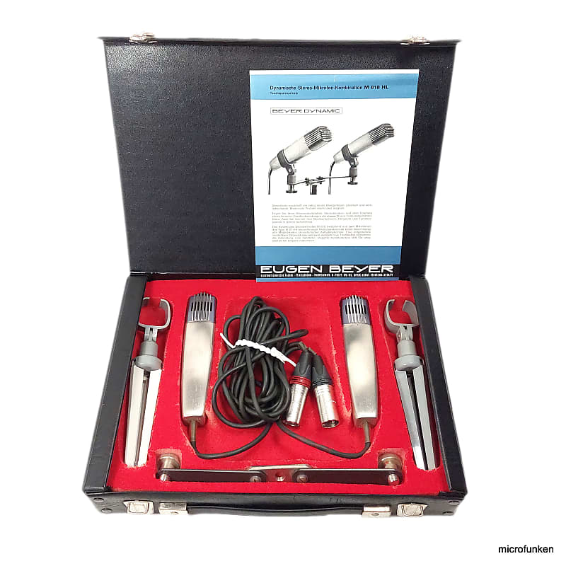 Beyer M818 60's Vintage Dynamic STeReo Set. Case. Clips. | Reverb