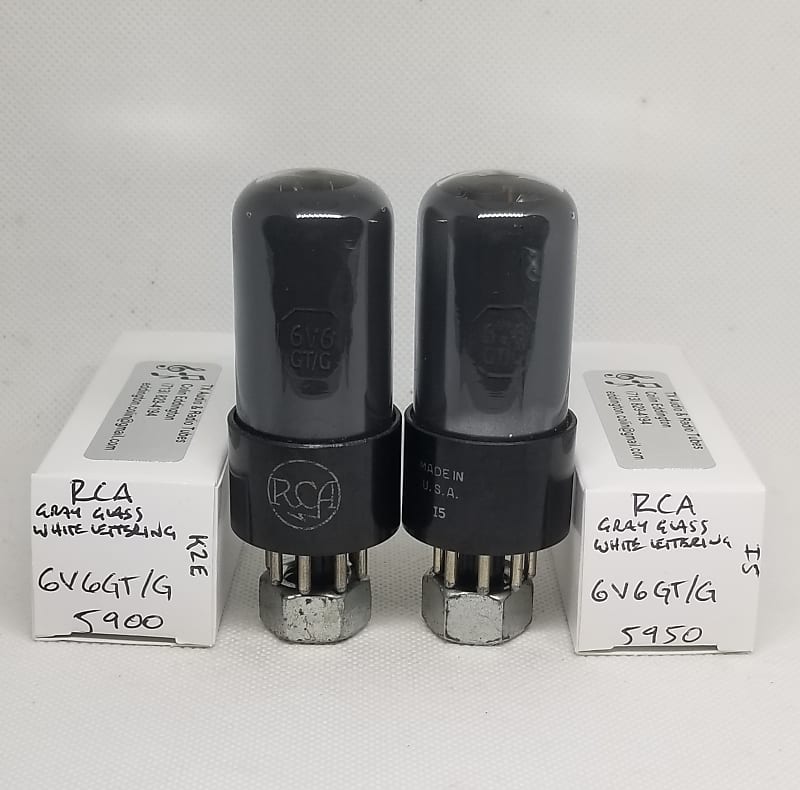 RCA 6V6GT/G Gray Glass Matched Pair (0.8%) NOS 6V6 6V6GT | Reverb