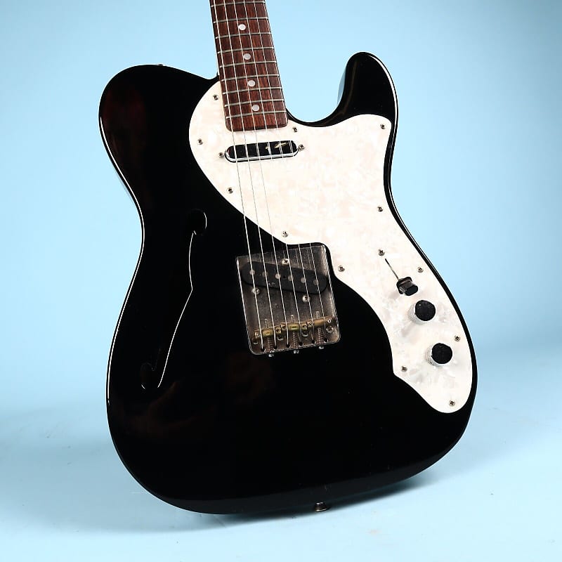 Fernandes Thinline Tele Telecaster Made in Japan Black F Hole | Reverb