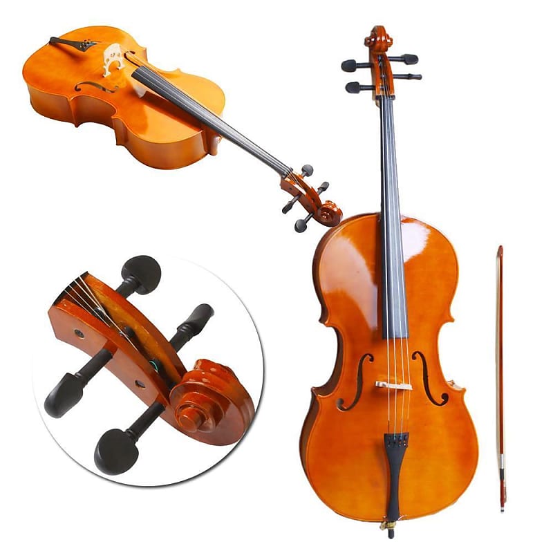 4/4 Full Size Natural Basswood Cello Set With | Reverb