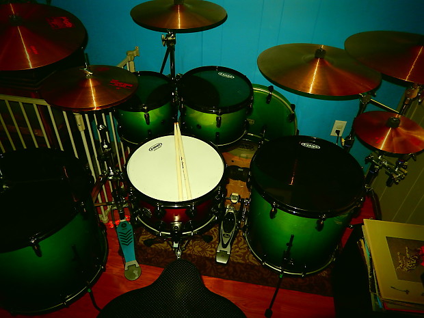 Pearl Drums - Masters Custom - MMX - Emerald Fade Lacquer - | Reverb