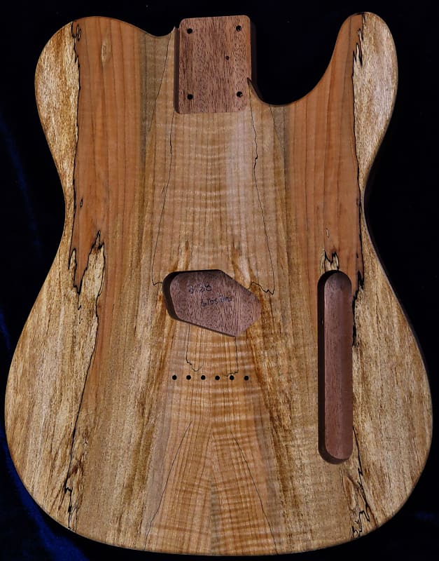 Flamed Spalted Maple Top \ Mahogany Telecaster Tele Body 6lbs | Reverb