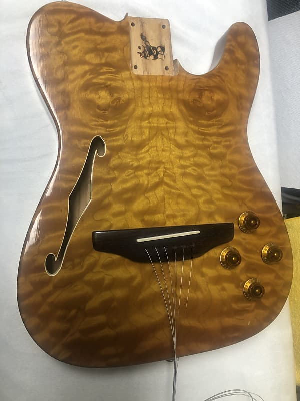 Warmoth Tele Acoustic Body 1990 Flame Maple | Reverb