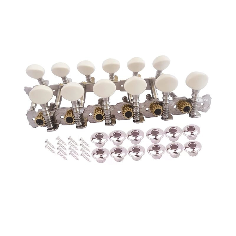 12 Strings Acoustic Guitar Tuning Pegs Chrome Plated Machine | Reverb