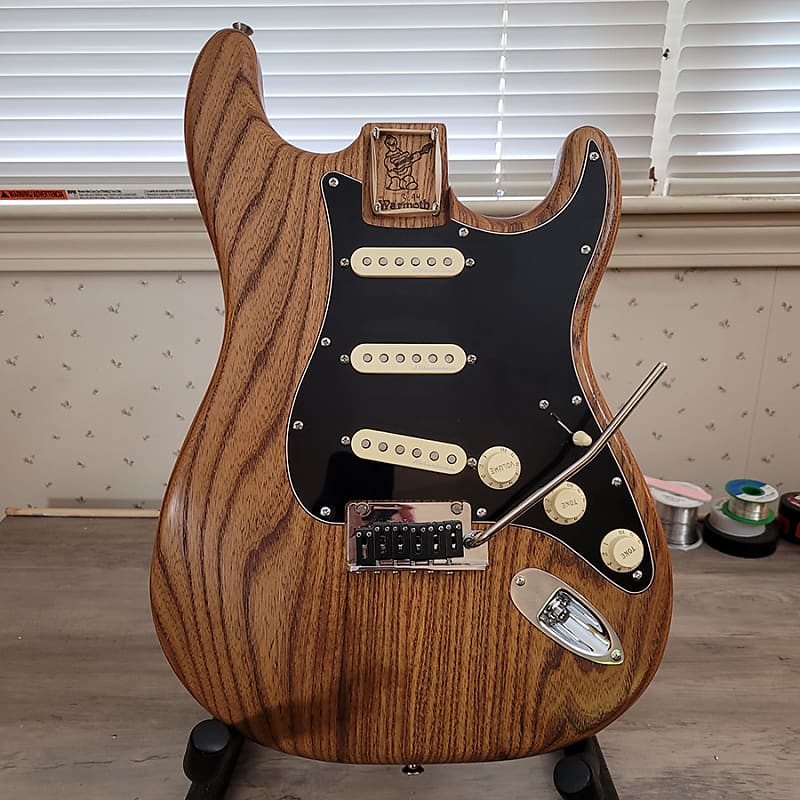 Warmoth Stratocaster Loaded Body Roasted Swamp Ash | Reverb