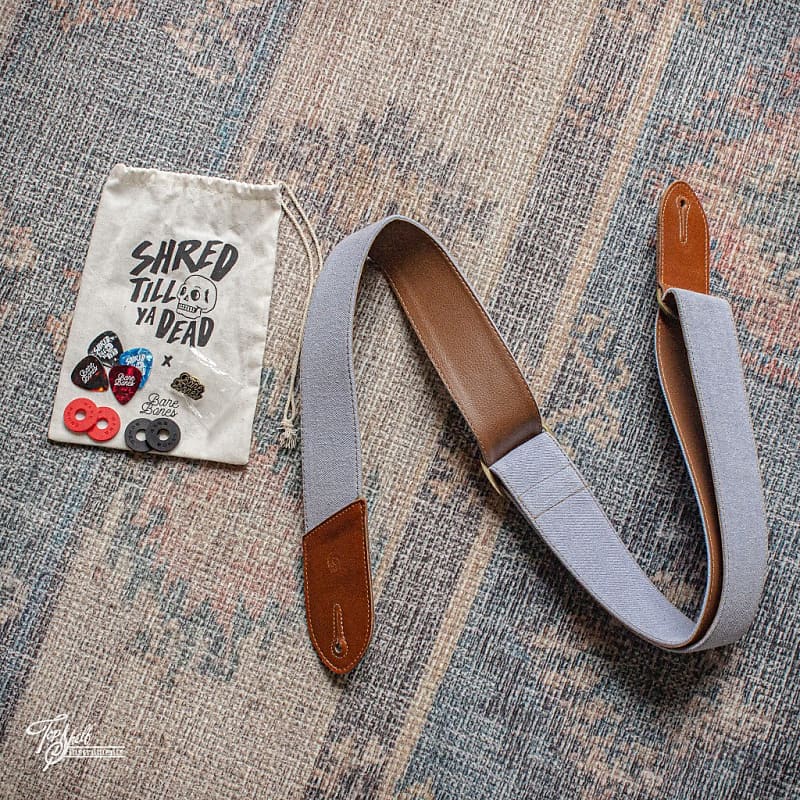 Bare Bones 2" Canvas Guitar Strap - Sky Blue Sky | Reverb