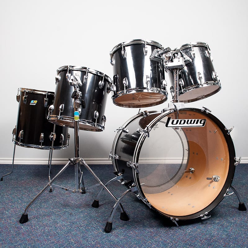 Ludwig Trio Modular 5 piece kit, outfit #3105 (1981) in Black | Reverb