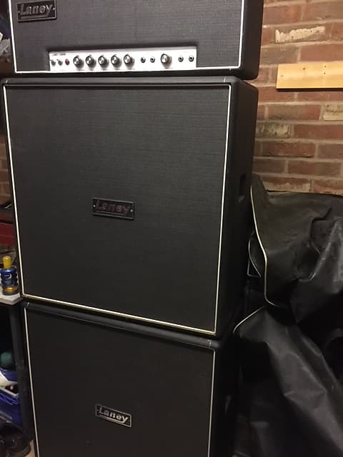 Laney 100w bass amp with 2 4x12 cabinets 1974 - black | Reverb UK