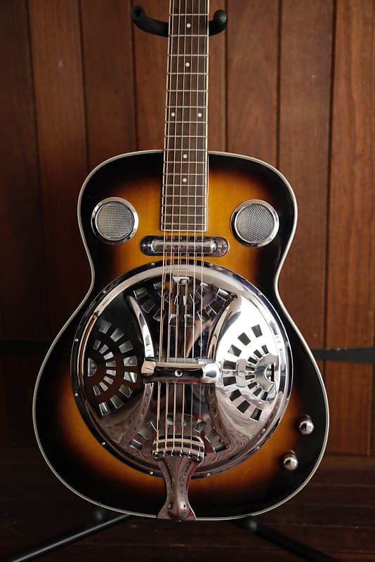 Martinez Round-Neck Resonator Acoustic-Electric Guitar | Reverb
