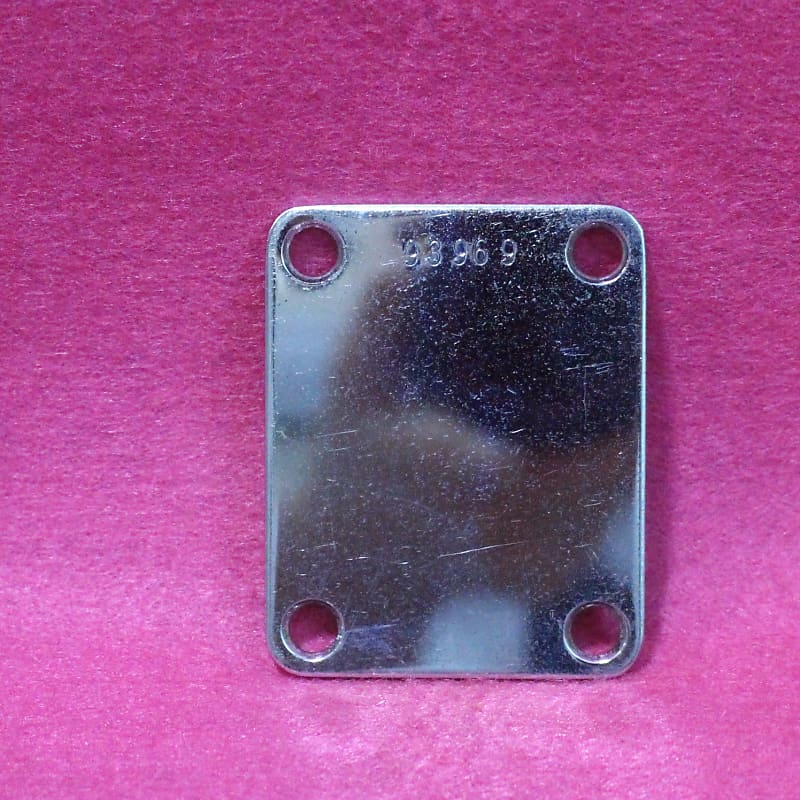 Aged Chrome Serial Number Stamped Neck Plate For Strat Tele | Reverb
