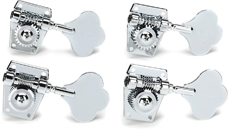 Graph Tech Ratio 4-In-Line Bass Open Back Tuners - CHROME, | Reverb