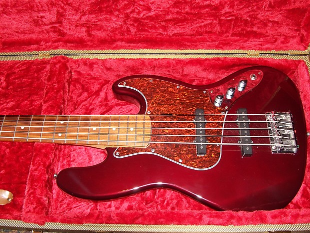 Fender Jazz Bass 5 string MIM Maroon 2000 | Reverb