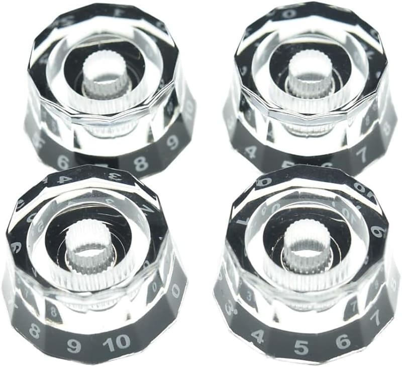 4pcs Clear Lampshade Guitar Knobs | USA 24 Fine Spline Speed | Reverb