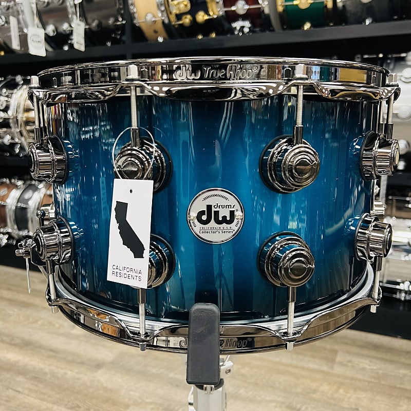 DW Collector's SSC Maple Exotic 8x14" (Blue Anodized to Black | Reverb