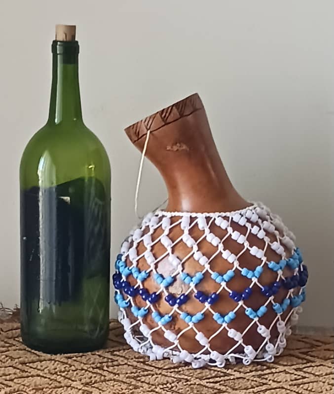 Sekere (medium Yoruba-style netted gourd rattle) | Reverb