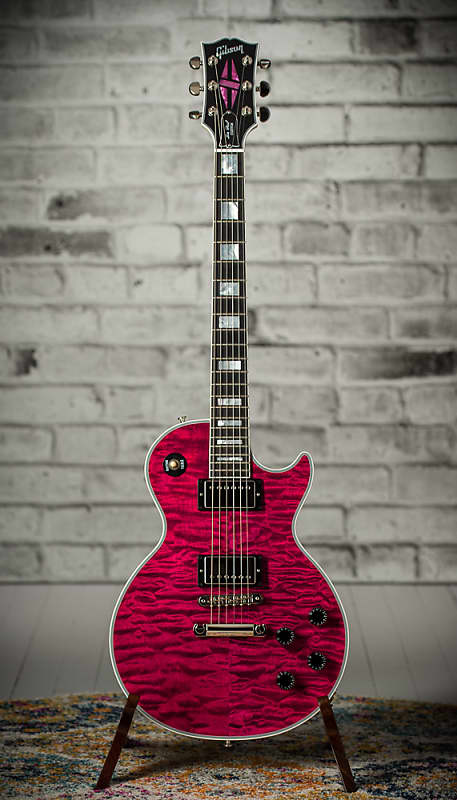 Gibson Les Paul Custom - 5A Quilt Top Trans Pink | Reverb