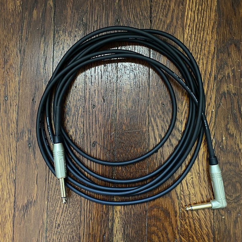 Mogami Silver 12' Instrument Cable Straight to Right Angle | Reverb