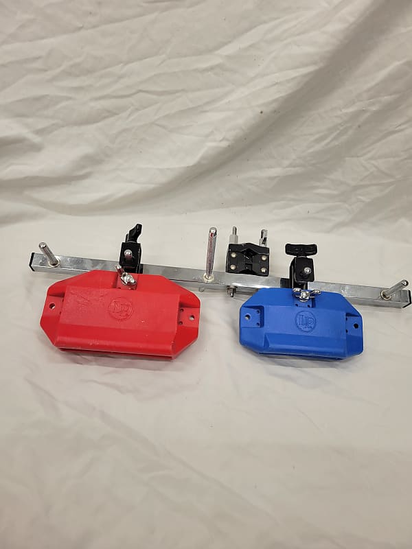 LP Red & Blue Jam Blocks With Clamp-On Percussion Mount | Reverb