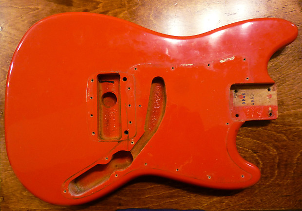 1967 Fender Bronco guitar body - red finish, Made in USA, | Reverb