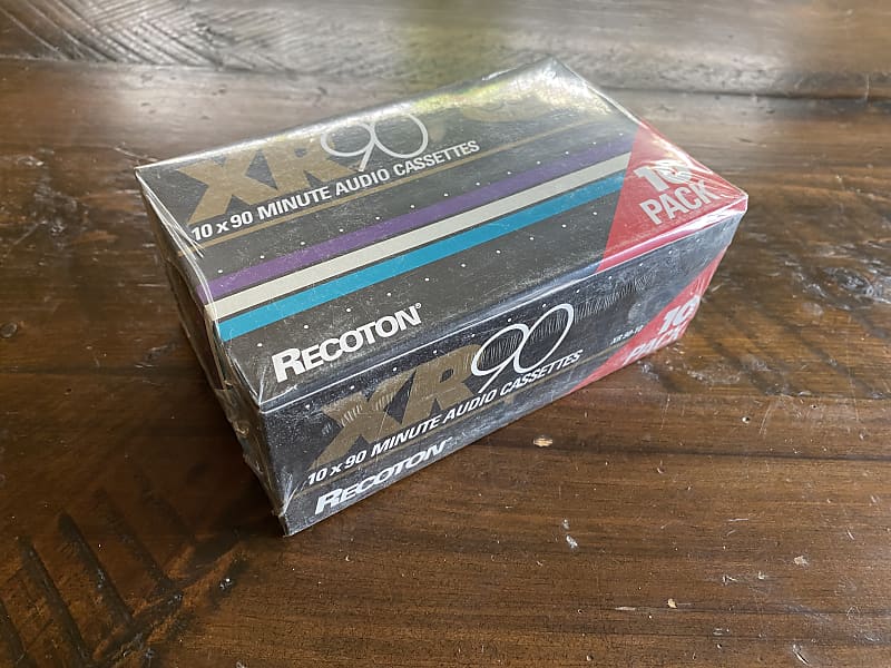 Recoton Sealed NOS Brick of 10 (ten) black 90 minute cassette | Reverb