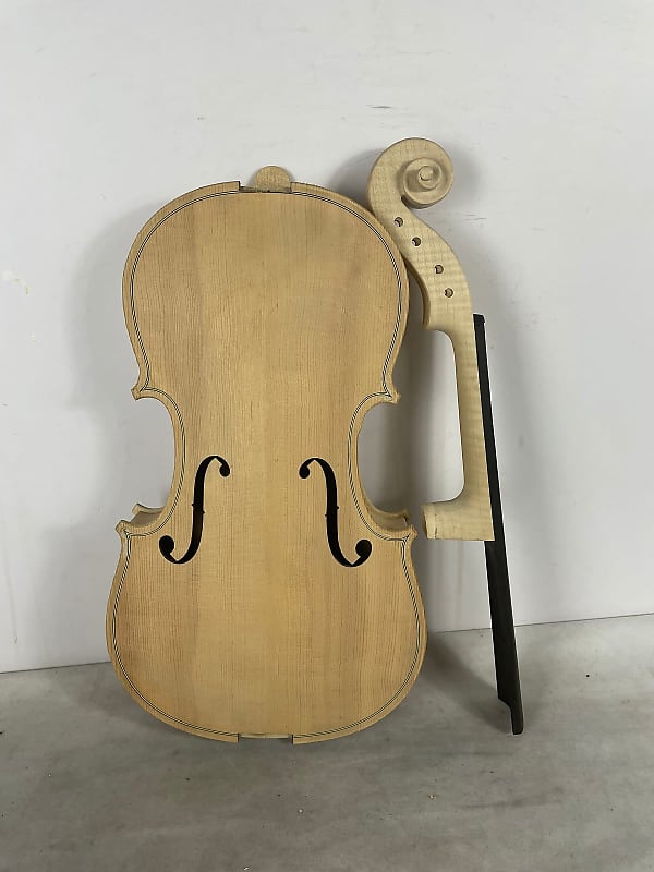 Unfinished 4/4 Violin Flamed Maple Top Body with | Reverb