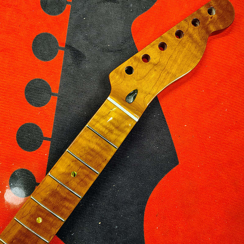 Roasted Maple Tele Neck fits fender Telecaster body 22 frets | Reverb