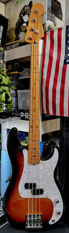 Fender Precision Bass Brown Sunburst With Roasted Maple Neck | Reverb