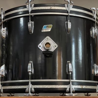 1970's Ludwig 24" Black Cortex 14x24 Classic Maple Bass Drum | Reverb