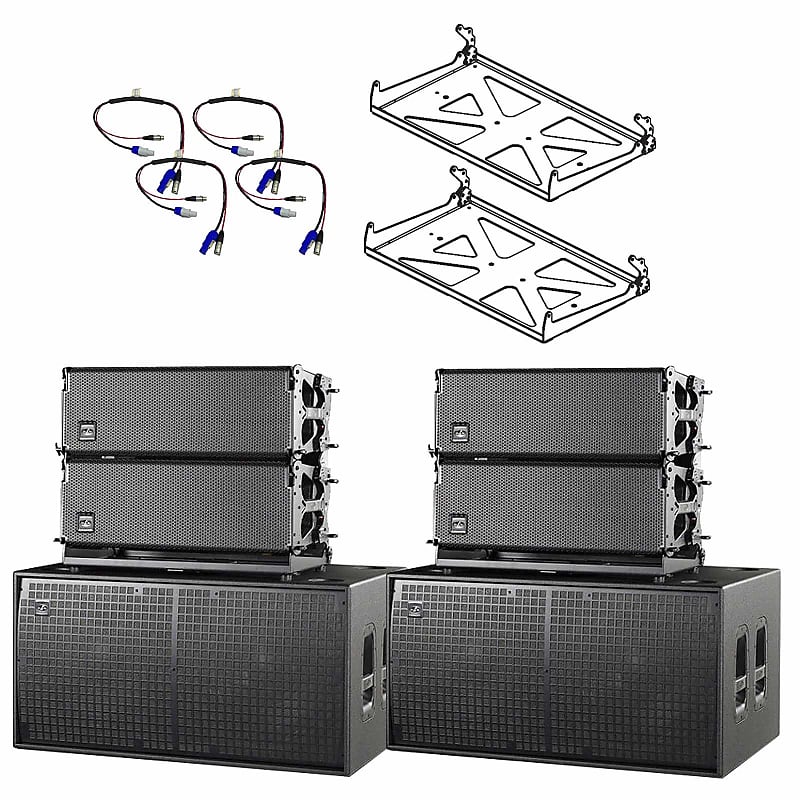 4) DAS Event-208A Dual 8" Powered Line Array Speakers & (2) | Reverb