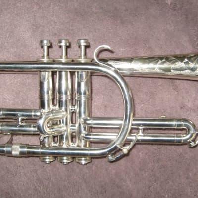 King Master Model Silvertone Cornet 1930's - Silver | Reverb