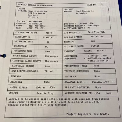 Solid State Logic SSL 9000J 48 Channel Console w/ Atomic | Reverb