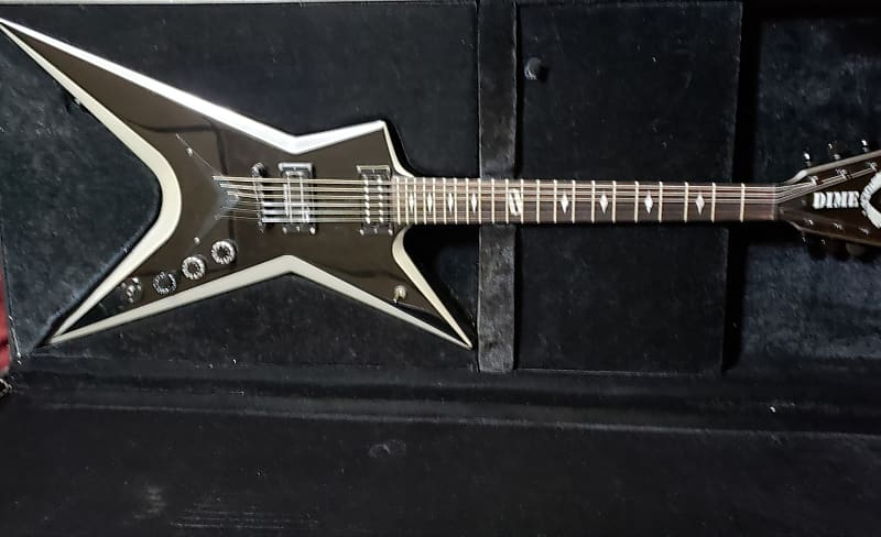 Dean Dime Dimebag Stealth Two Tone Silver Bevels with Black | Reverb