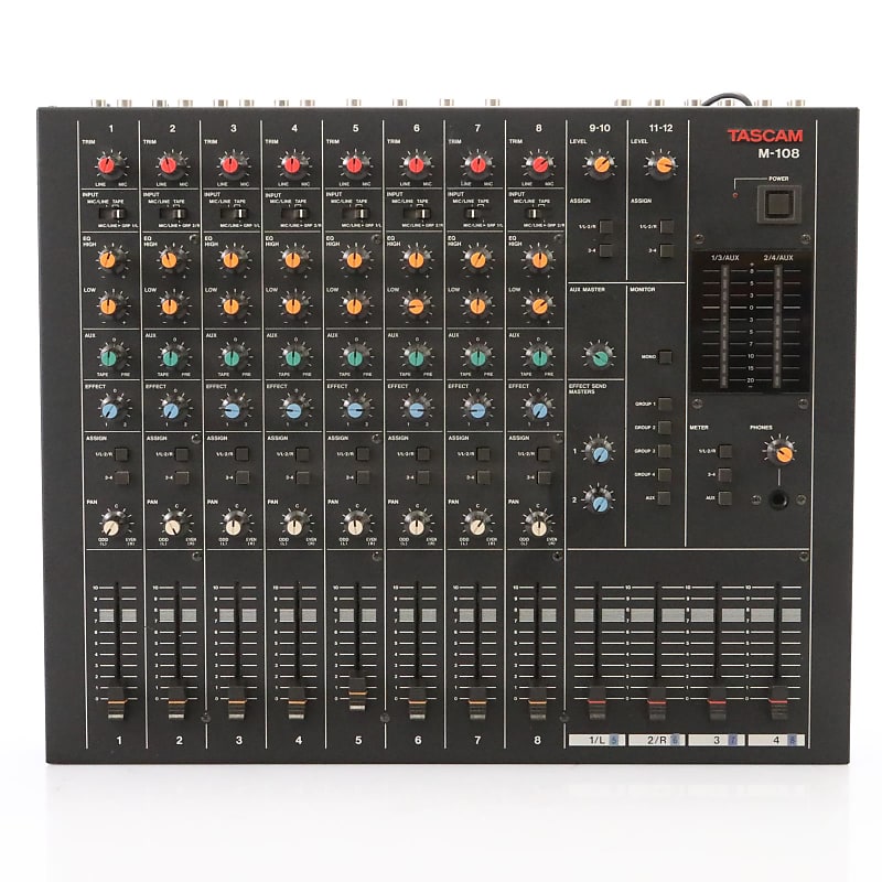 Tascam M-108 8-Channel Vintage Analog Mixer w/ 1/4" TS Cables | Reverb