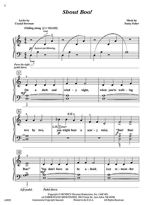 Shout Boo Early Elementary Level 1 Piano Solo | Reverb