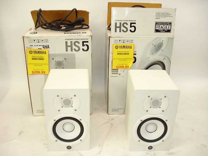Yamaha HS5 Powered Studio Monitors (PAIR) White | Reverb