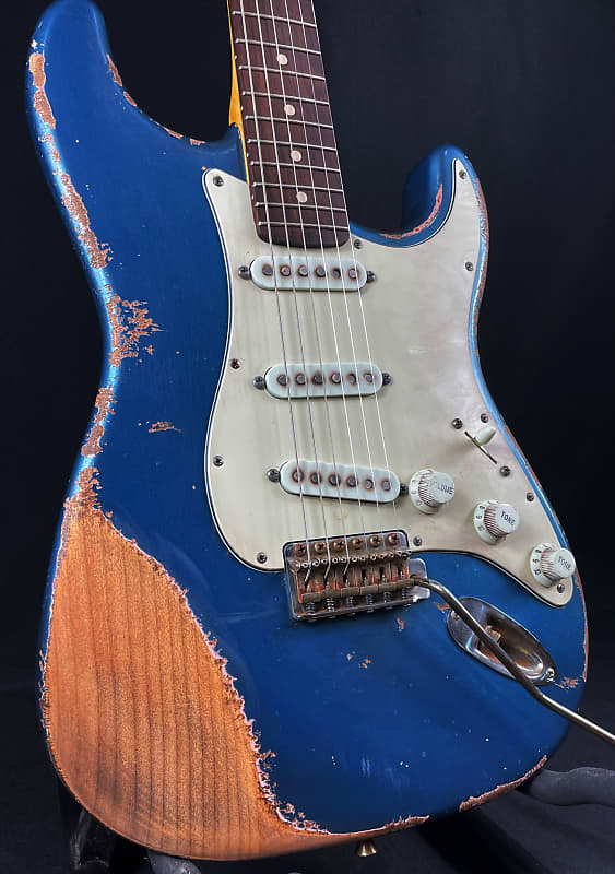 Custom/Hybrid Stratocaster, Heavy Relic, Lake Placid Blue | Reverb