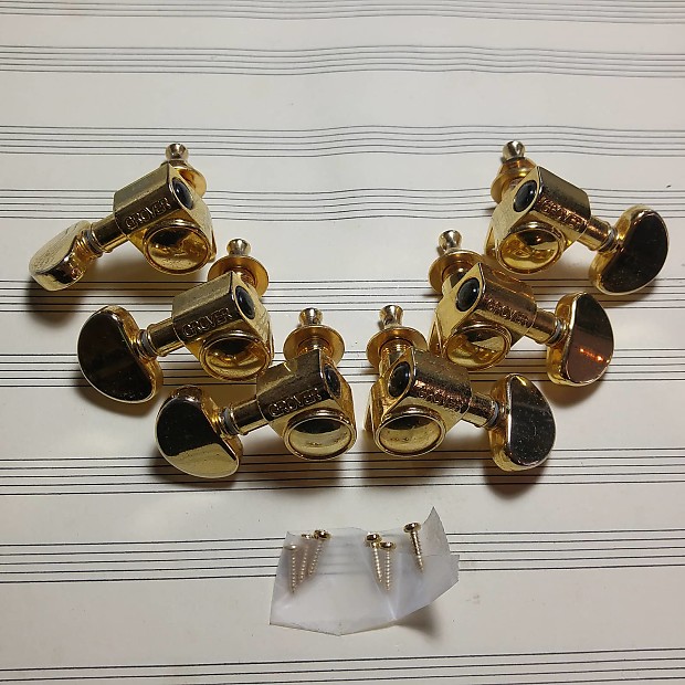 Grover 3+3 Tuning Machines Gold w/Free Shipping | Reverb
