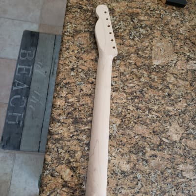 NEW Unfinished Telecaster Style Neck 22 Frets Maple Made in | Reverb