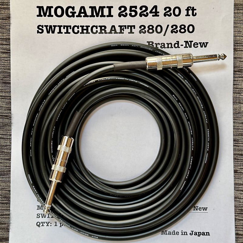 Mogami 2524 Guitar Cable 20 ft (6 m) | SWITCHCRAFT 280/ | Reverb UK