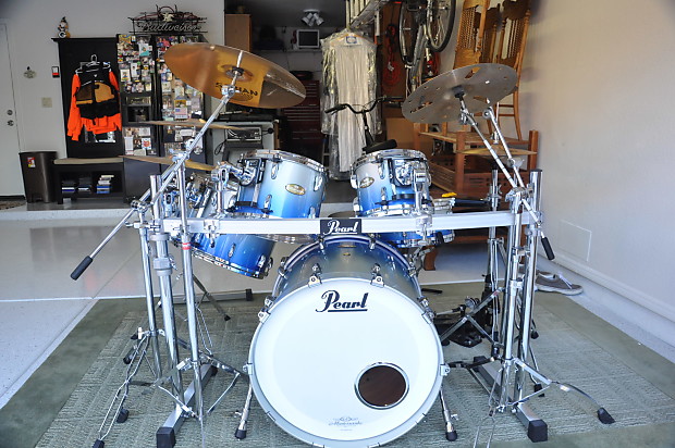 Pearl Masterworks 6pc. Rack Drum Set w Cymbals and Tama | Reverb