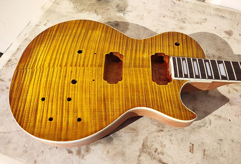 LP Mahogany body neck , unfinished lp guitar DIY | Reverb