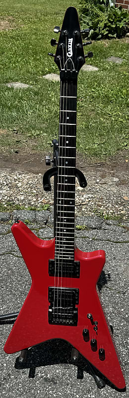 1980s Carvin V220 Electric Guitar Red Kahler Star Flying V | Reverb