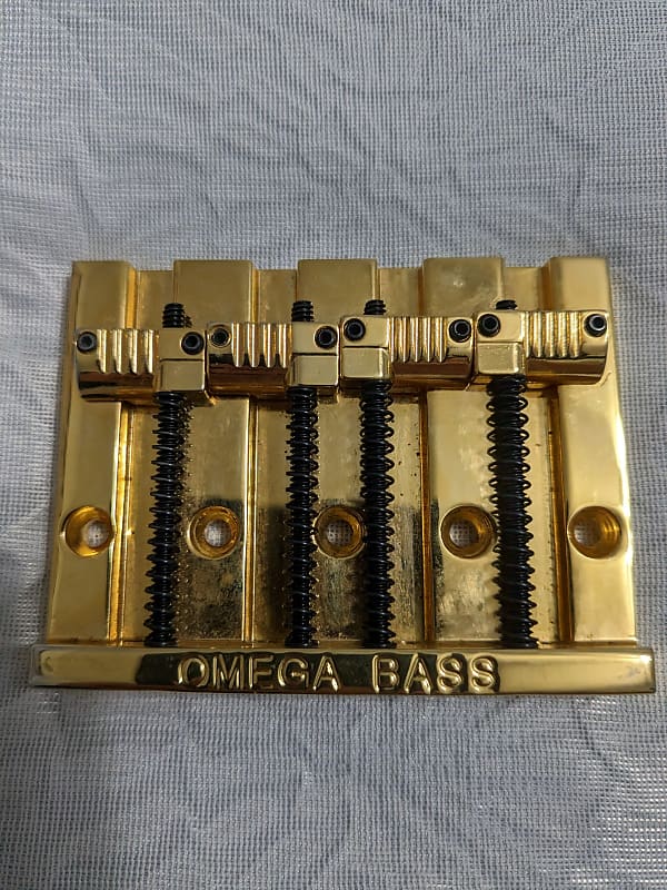 Allparts Omega Bass Bridge (Gold) | Reverb
