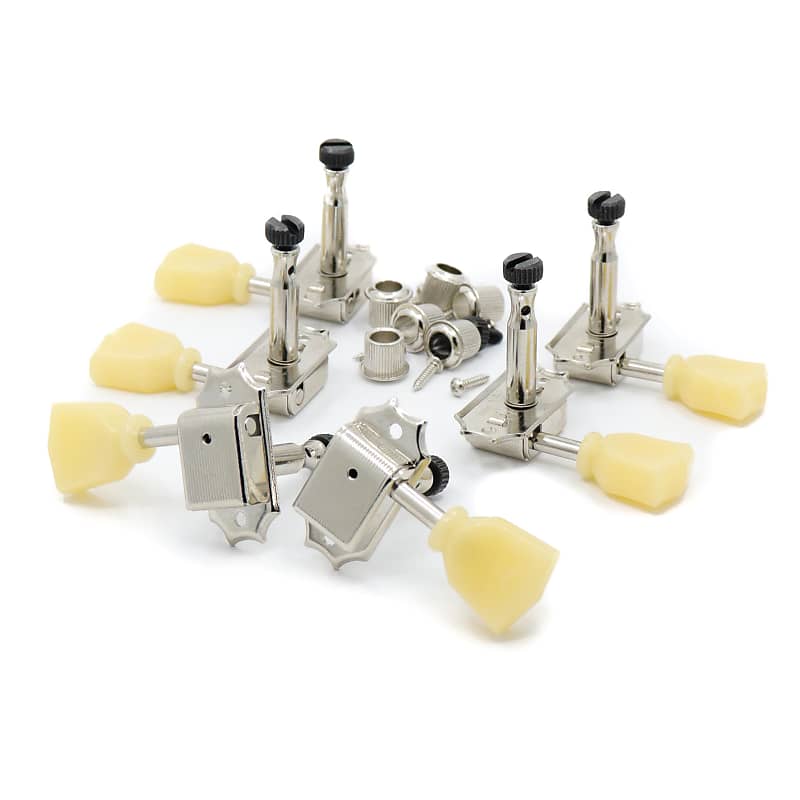 MannMade USA Vintage Style Locking Tuner Set - Nickel, Cream | Reverb