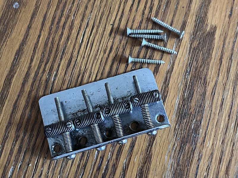 1966 Fender Precision Jazz bass bridge threaded saddles | Reverb