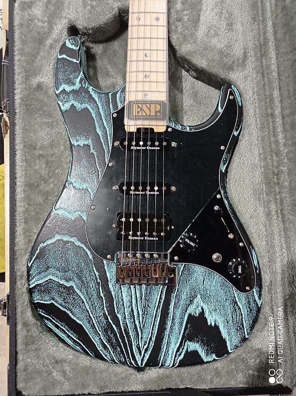 ESP Snapper CTM - Driftwood Black Blue Filler | Reverb