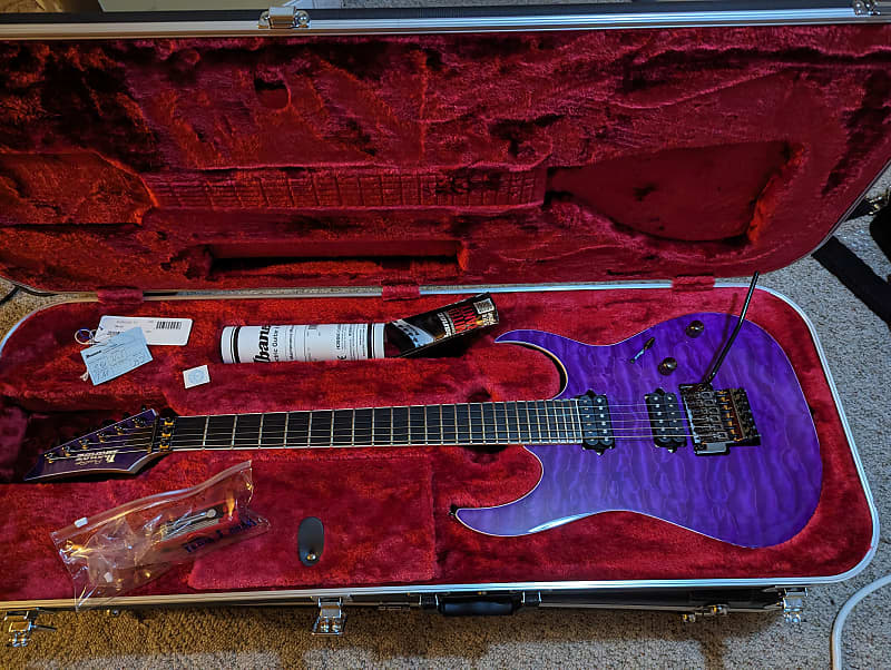 Ibanez Prestige RGR6QM 2021 - Trans Violet, Hardshell Case | Reverb